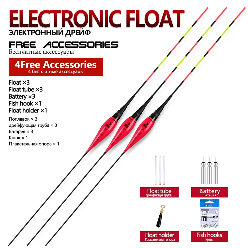 복합 나노 낚시 수레 3 개 + 플로트 튜브 3 개 + 가방 1 개 낚시 후크 + 플로트 시트 1 개 수직 낚시 부표 액세서리 도구| | - AliExpress