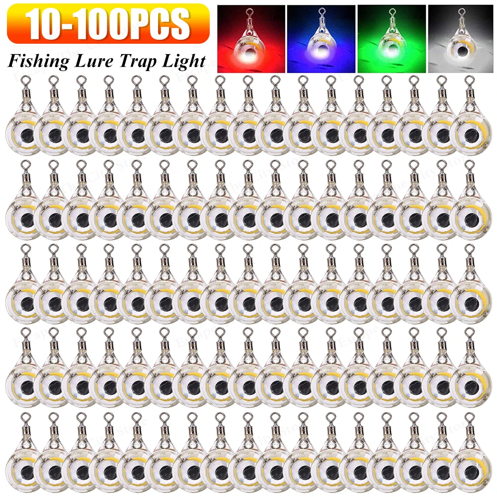 100-10Pcs-Night-Fishing-Lights-LED-Underwater-Waterproof-Fish-Lamp-with ...