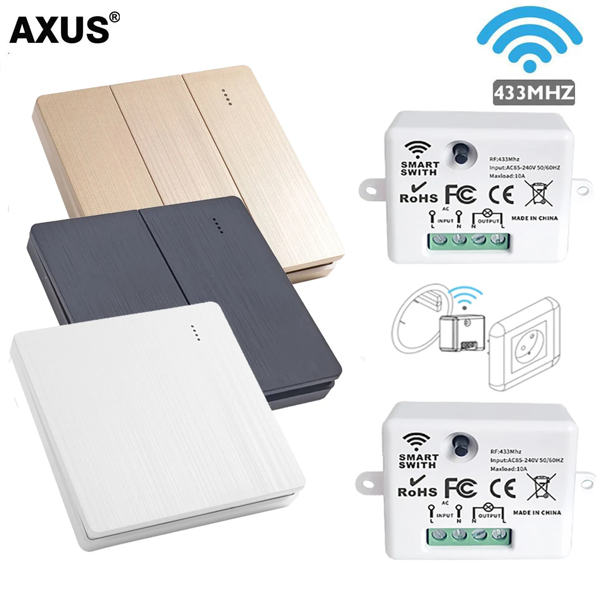 Wireless-Light-Switch-RF-433MHz-Remote-Control-1-2-3Gang-Interruptor ...