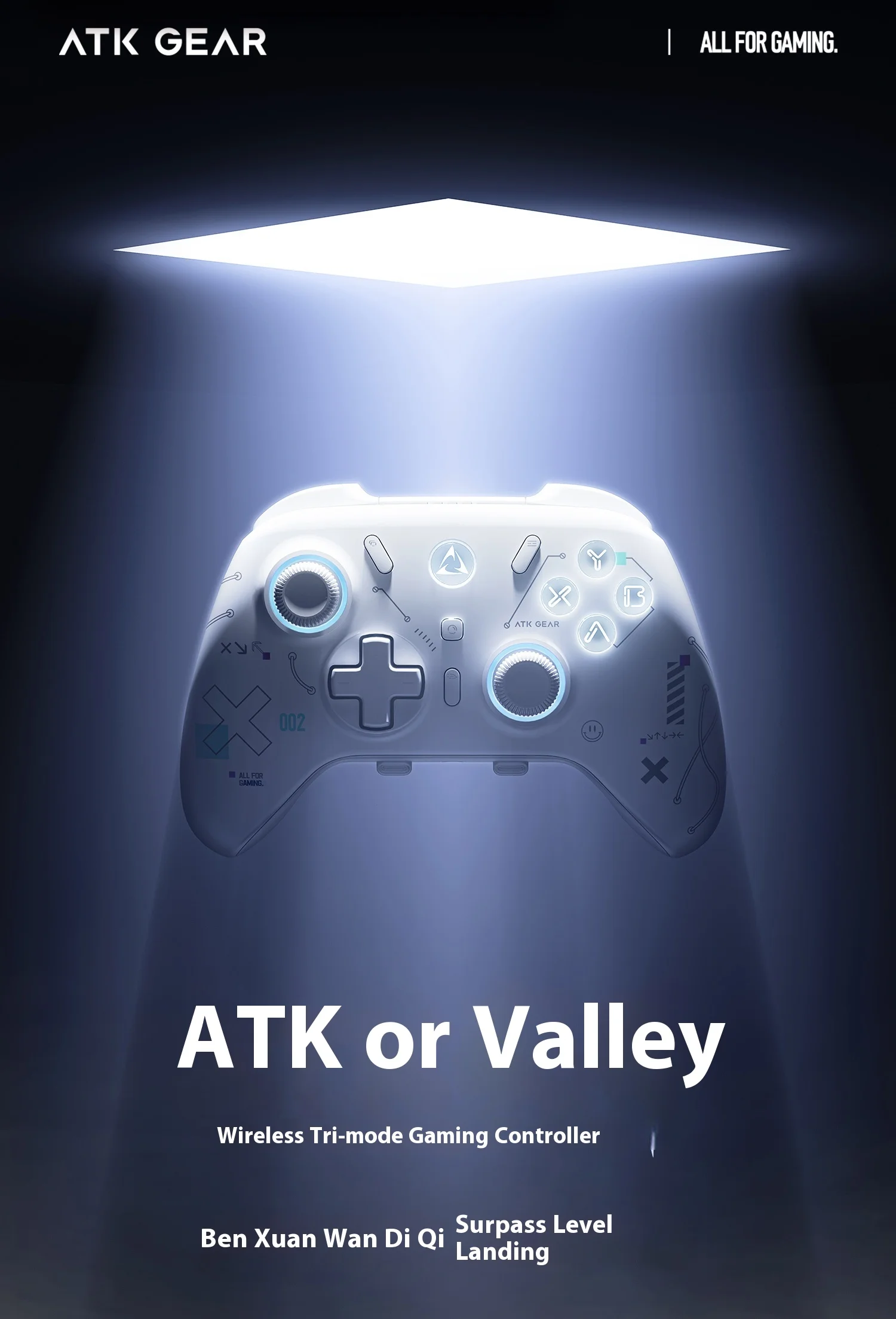 ATK Tomahawk Wireless Game Controller Tri-Mode 1000Hz Return Rate Gamp ...