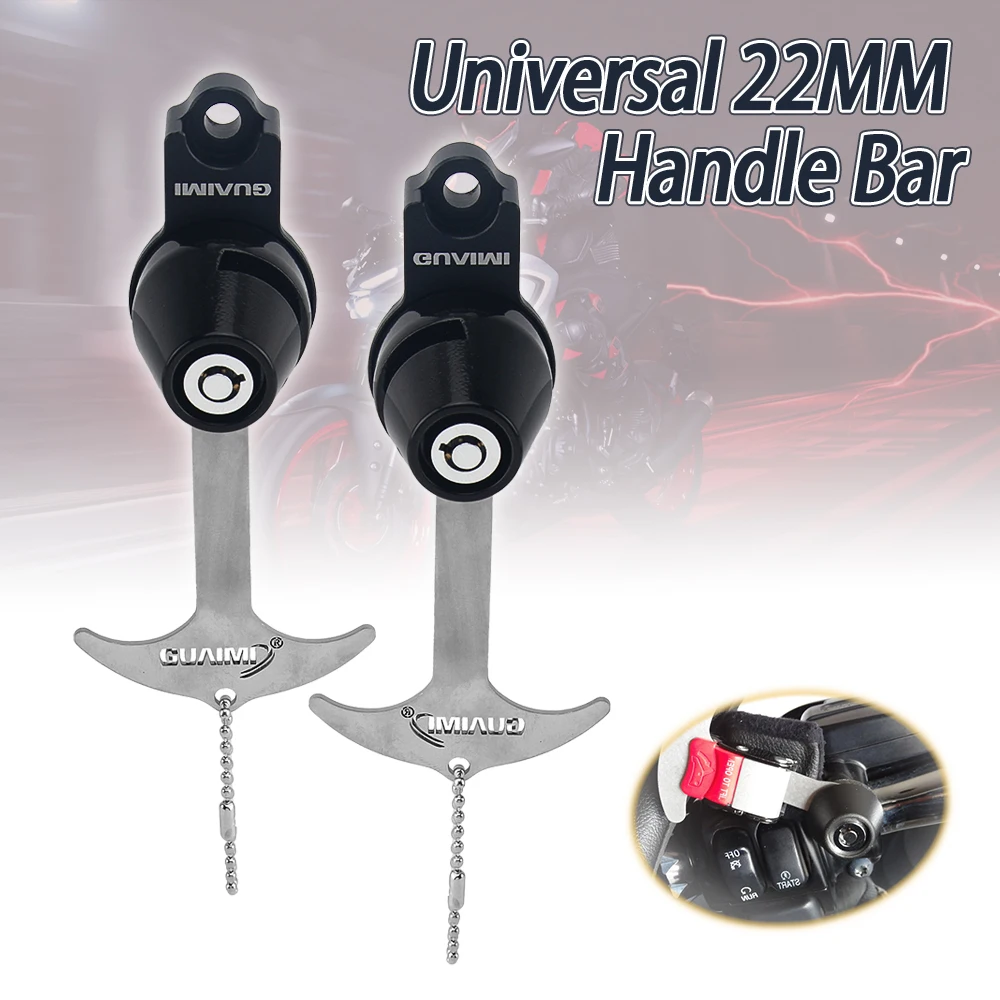 Motorcycle-Handle-Bar-End-Plug-Grips-W-Helmet-Lock-Padlocks-for-Yamaha ...