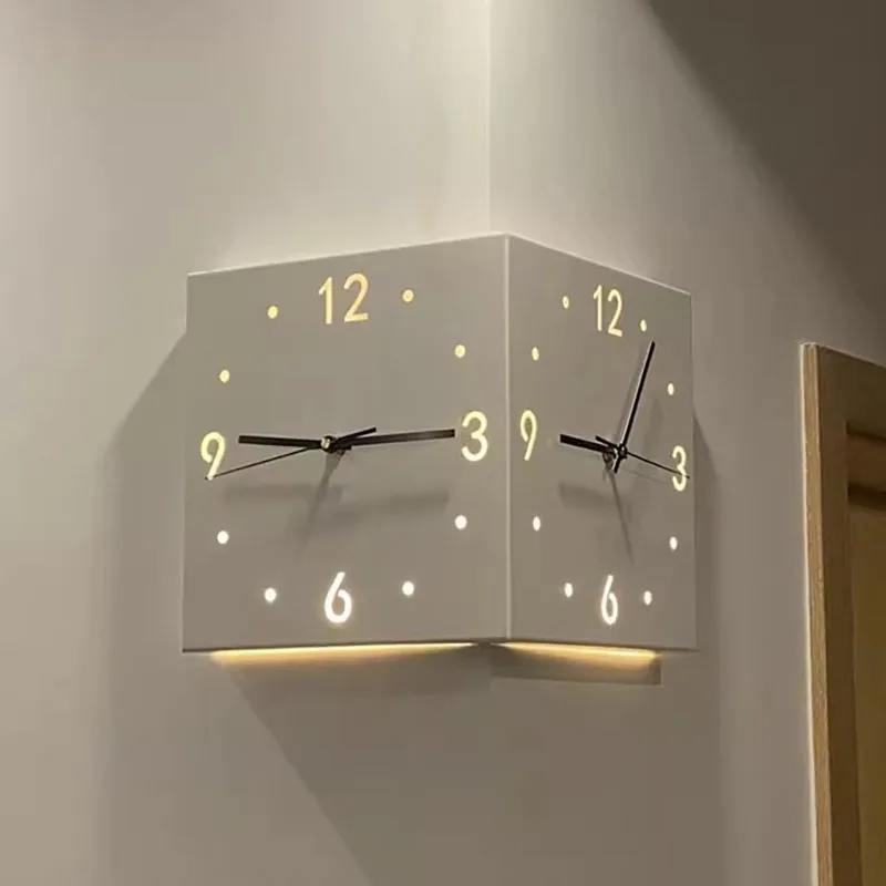 White-Digital-Clock-Wall-Light-Living-Room-Simplicity-Nordic-Decoration ...