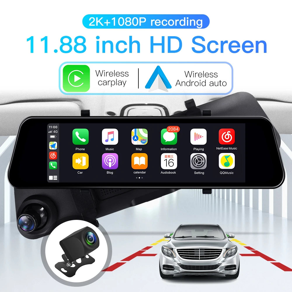 11-88-Front-and-Rear-Dual-Camera-Dash-Cam-Car-Dvr-Rearview-Mirror ...