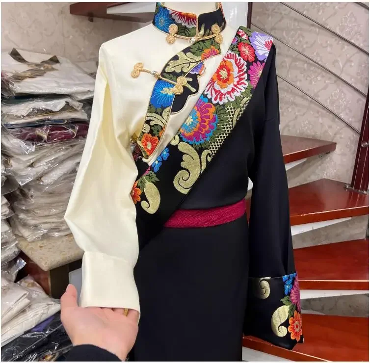 Autumn-Tibetan-Top-With-Chinese-Style-Button-up-Tibetan-Clothing-for ...