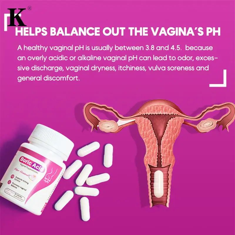 30Pcs Medical Grade Boric Acid Vaginal Suppositories Intimate Health