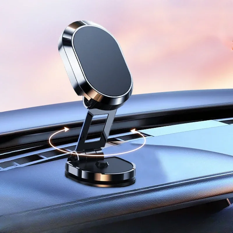 Magnetic-Car-Phone-Holder-Magnet-Phone-Bracket-Foldable-Dashboard-Stand ...