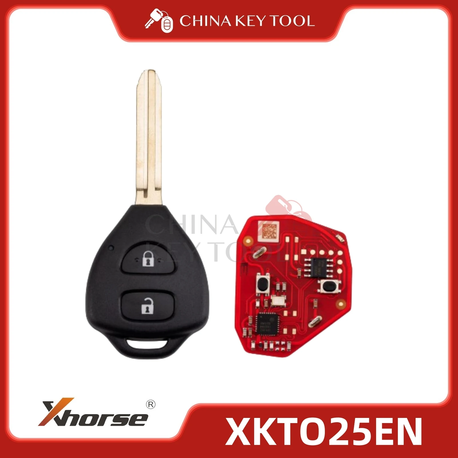 Xhorse XKTO25EN 2nd Generation Wire Remote Key for Toyota Style Flat 2 ...
