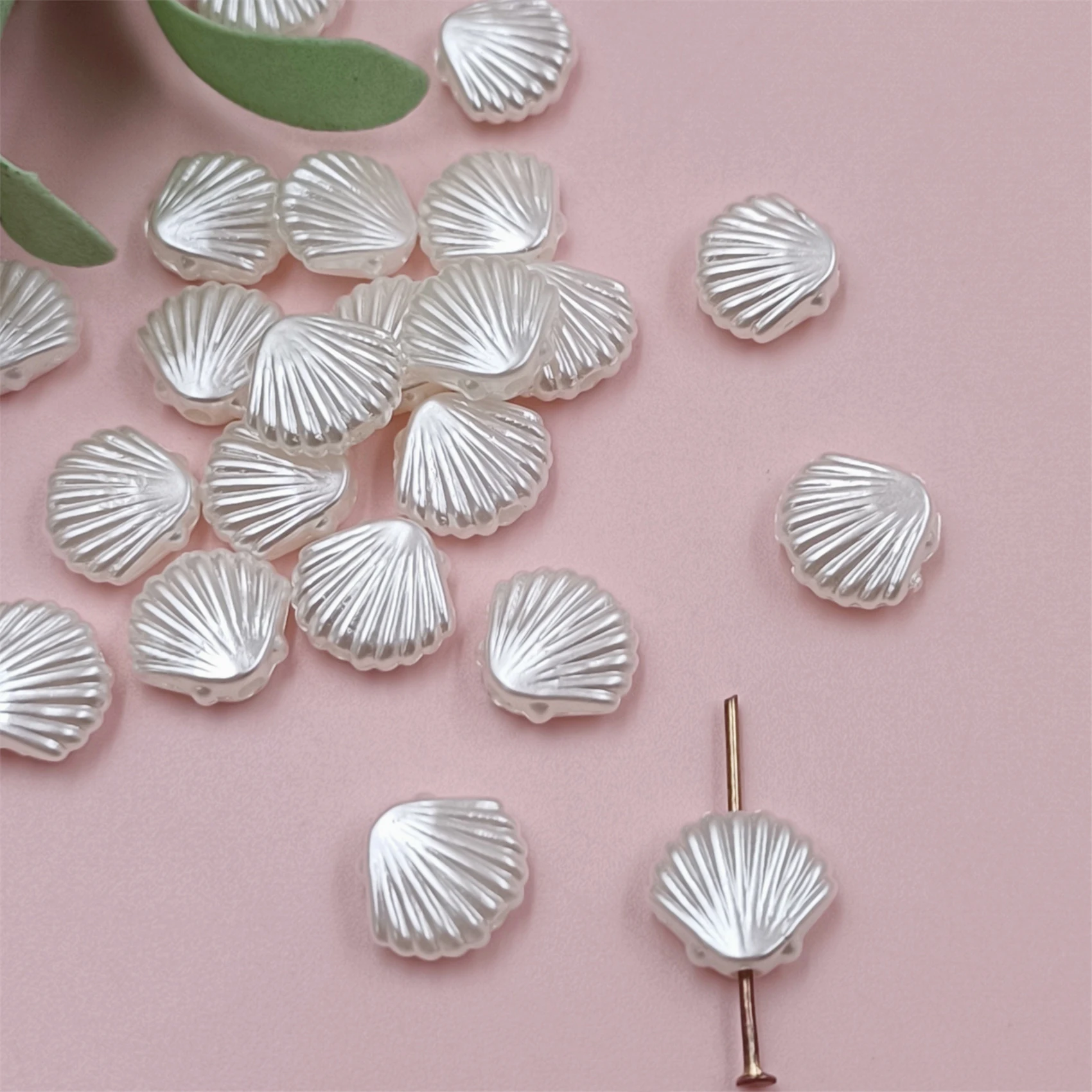 50-100pcs-bag-White-Imitation-Pearl-Shell-Shaped-Beads-Handmade-DIY-Key ...