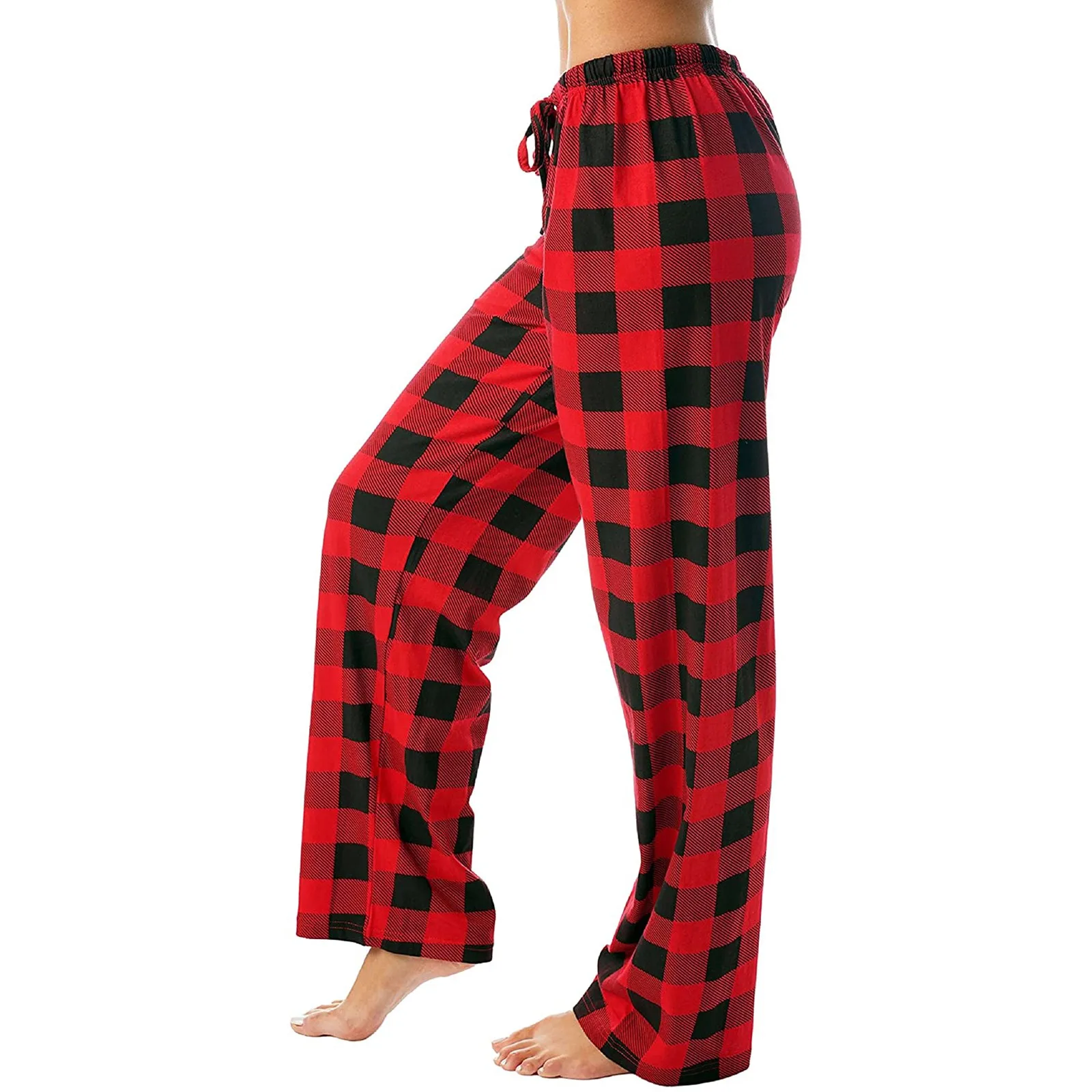 Women-Autumn-Winter-Plaid-Printed-Pants-Full-Length-Long-Trousers ...
