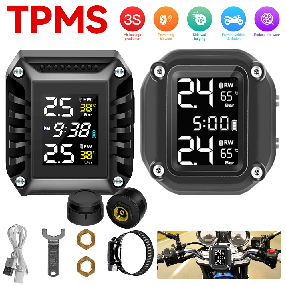 Tpms-Motorfiets-Draadloze-Bandendruksensor-Draadloos ...