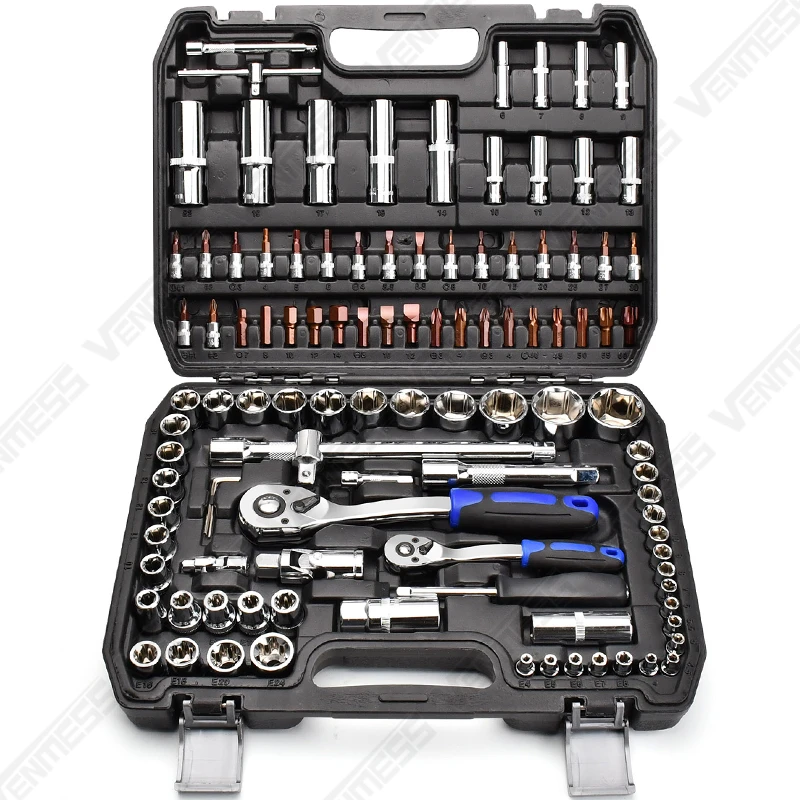 Mechanics Tools Kit and Socket Set,1/4" & 3/8" & 1/2" Drive,Ratchet Wrench Set with CR V Sockets ...