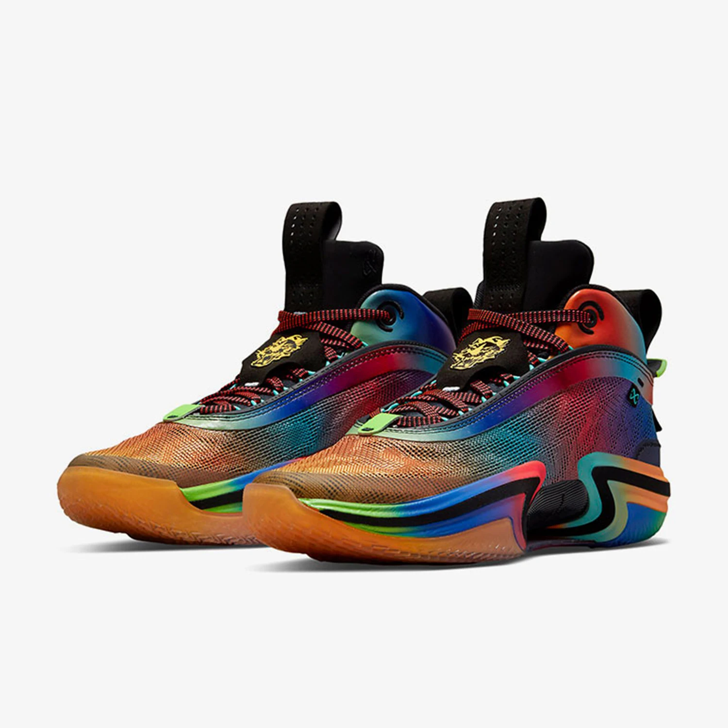 Nike Authentic Jordan Unisex Rainbow Mid-Top Durable Basketball Shoes ...