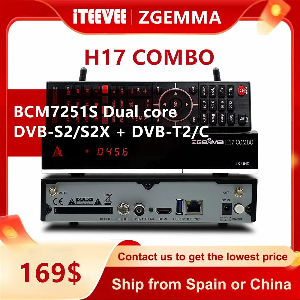 [D] ZGEMMA H17COMBO H17 COMBO Dual-mode Satellite TV Receiver with DVB S2X + DVB T2/C Equipped ...