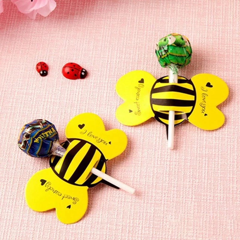 20/50PCS Ladybug Butterfly Bee Lollipop Package Card Insect Candy ...