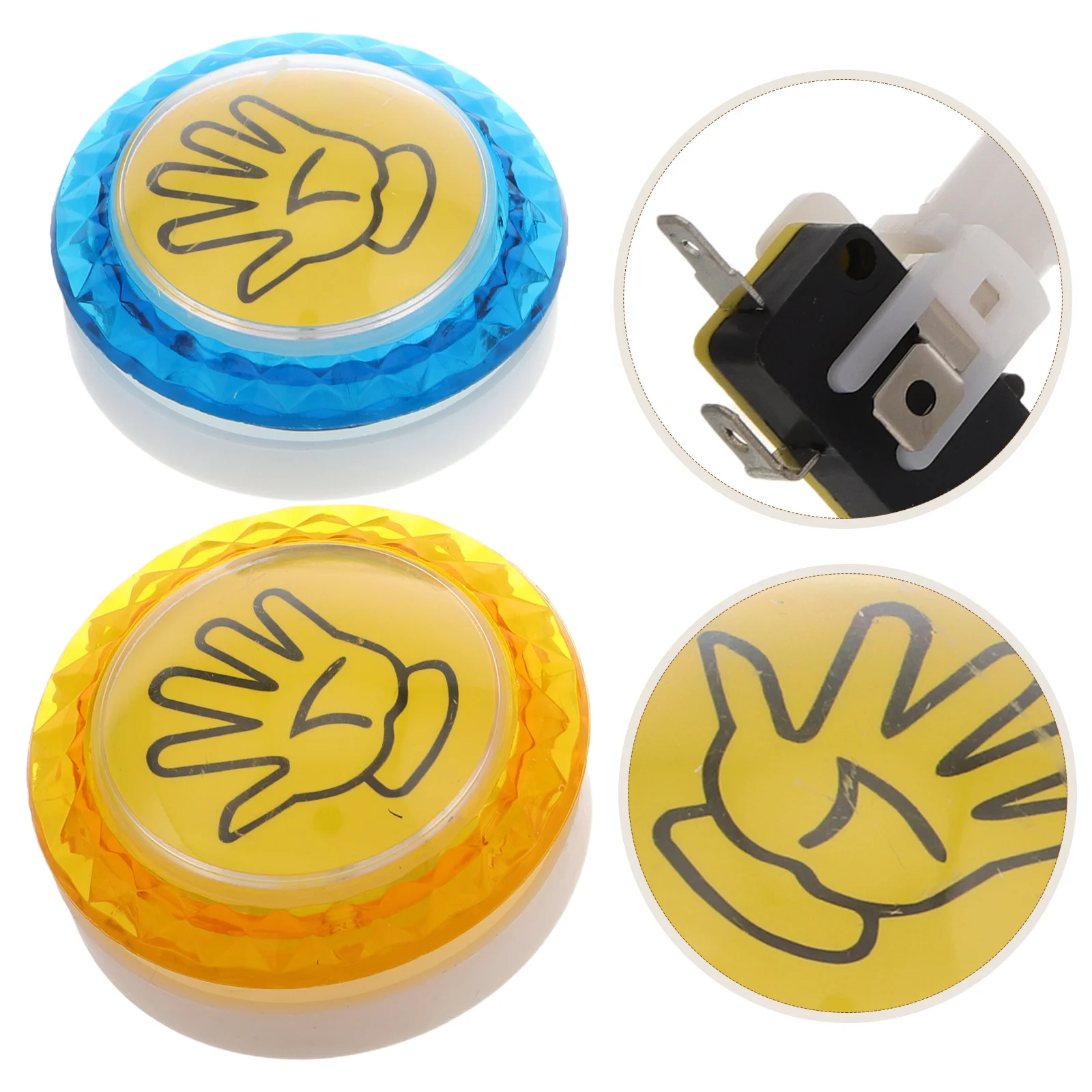 2Pcs Game Console Accessories Palm Button LED Push Buttons Illuminated ...