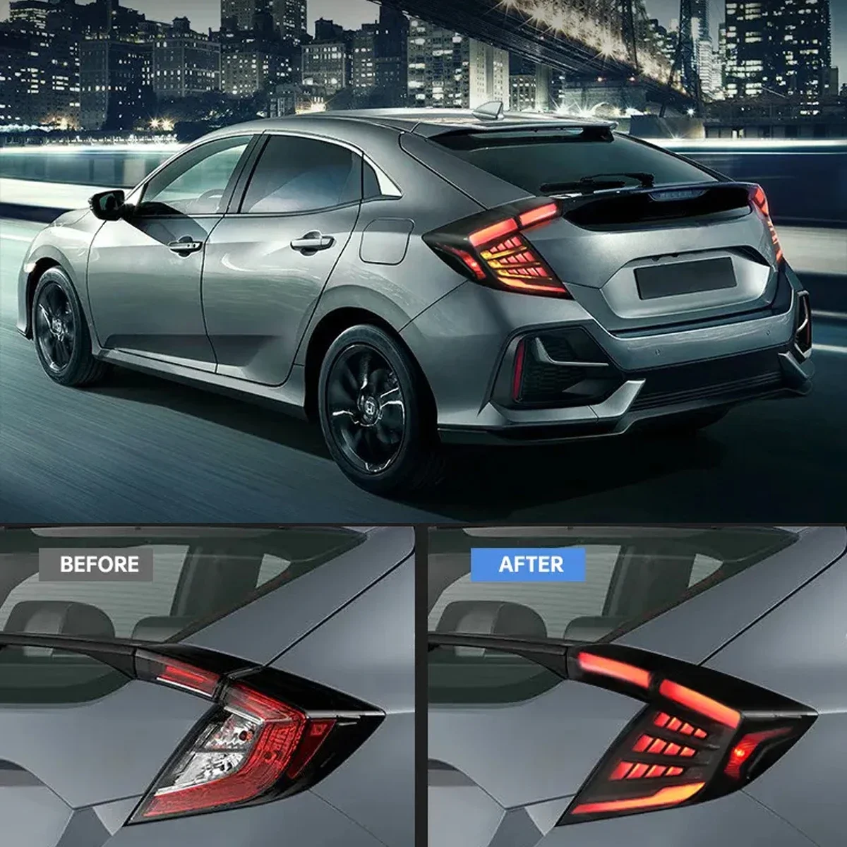 Car Lights LED Taillights Assembly For 10th Gen Honda Civic Hatchback ...