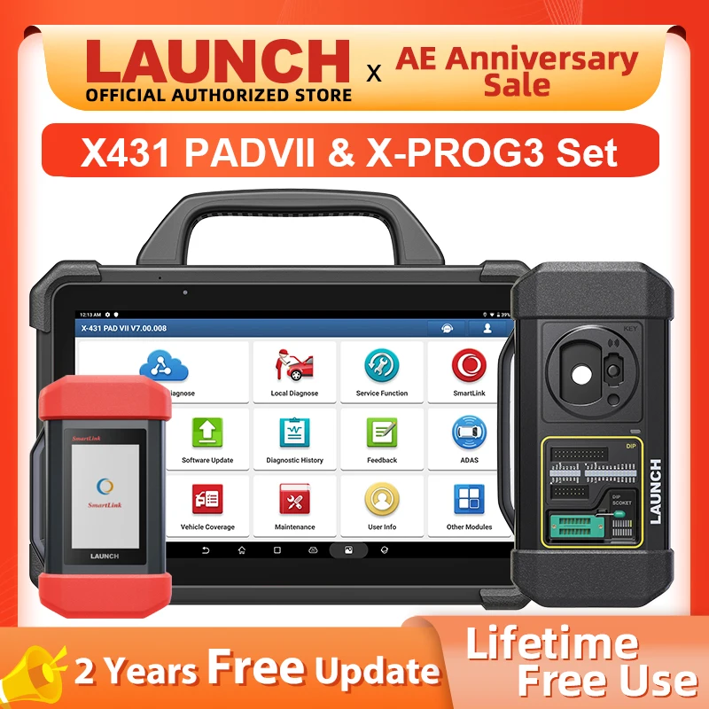 X-431 Launch X431 Pad 7 & X-prog3 Set Automotive Diagnostic Programming Tool All Key Lost Key ...