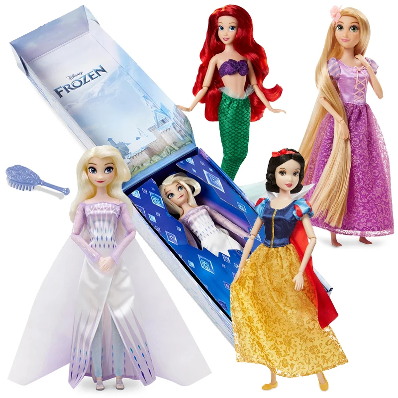Original-Disney-Store-30CM-Rapunzel-Frozen-Anna-Elsa-Mermaid-Snow-white ...