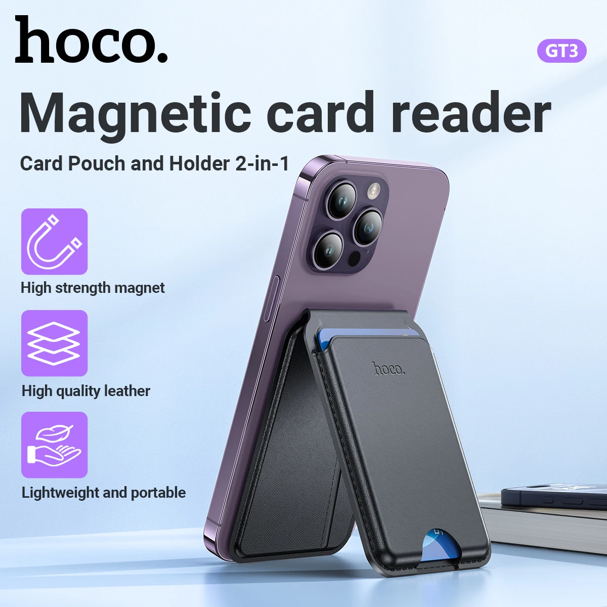 HOCO GT3 Magsafe wallet Leather Magnetic Card holder Case For iPhone 16 ...