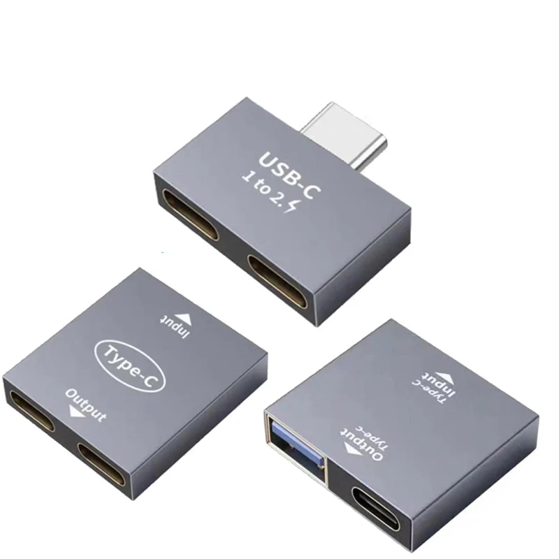 USB-C-Female-to-Dual-Female-Splitter-Hub-Convter-Adapter-Type-C-Coupler ...