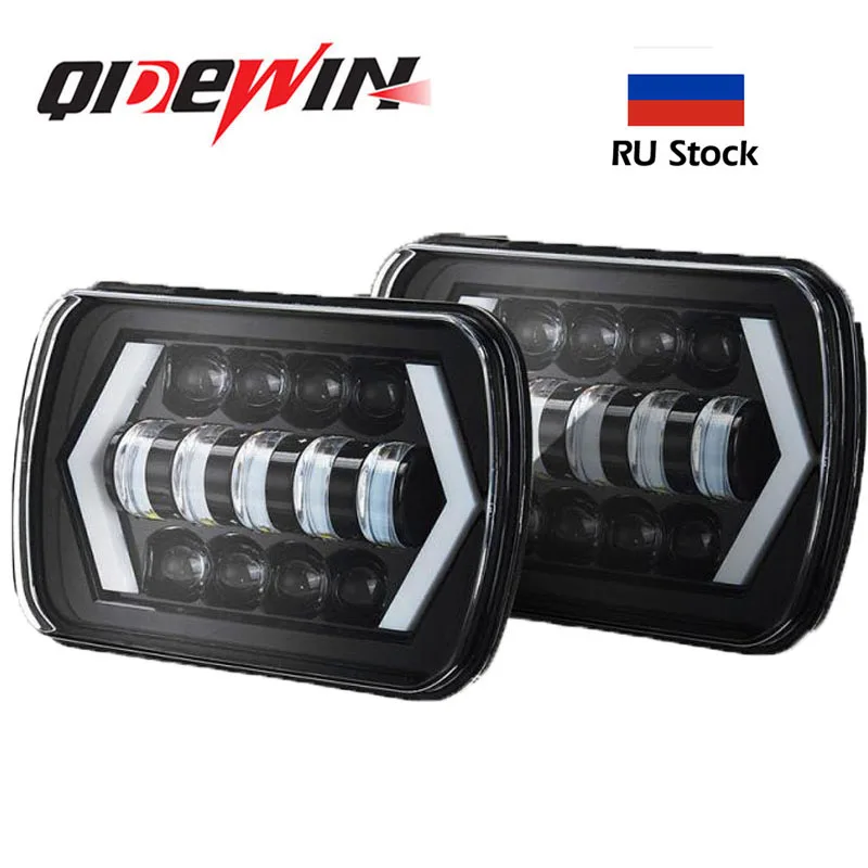 5x7-4x6-Square-7Inch-LED-Headlight-55W-Led-Headlamp-Hi-Low-Turn-Signal ...