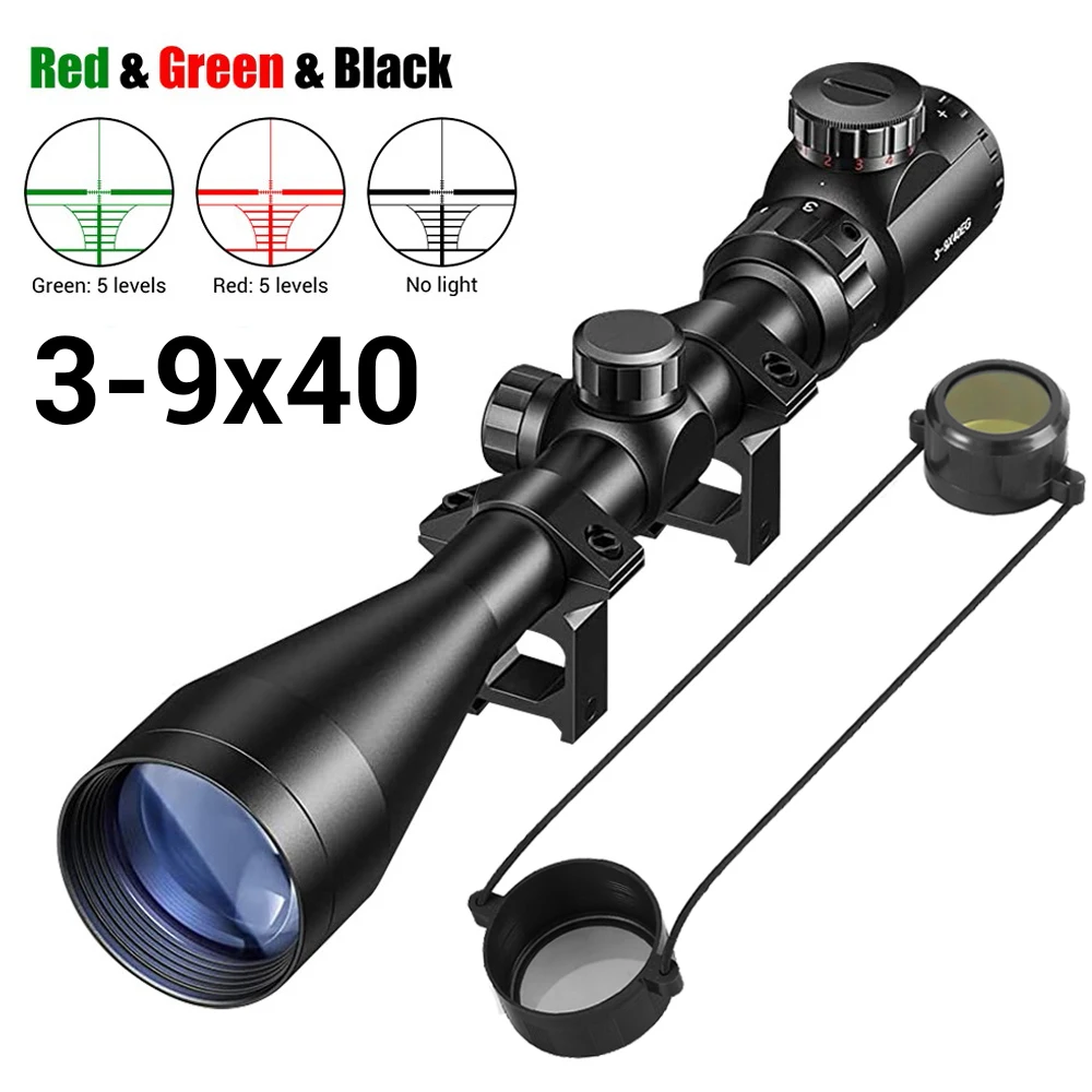 3-9x40-Hunting-Riflescope-Optical-Scope-Red-Green-Illuminated-11-20mm ...