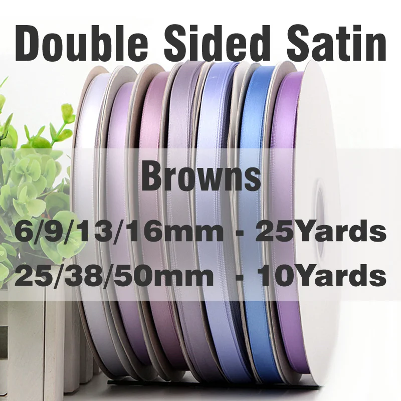 6/9/13/16/25/38/50mm PURPLE Double Face Satin Ribbon 100% Polyester ...
