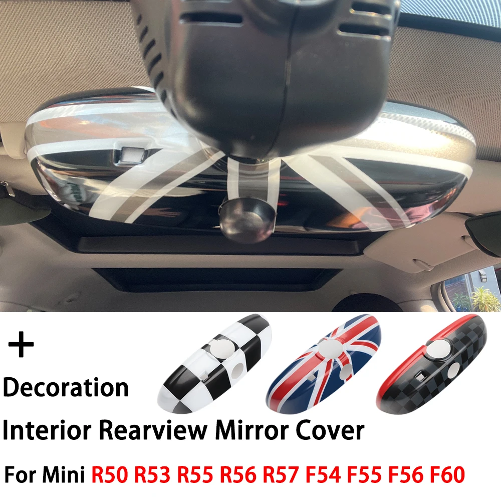 Car-Interior-Rear-View-Mirror-Cover-Sticker-For-MINI-One-Cooper-S-JCW ...