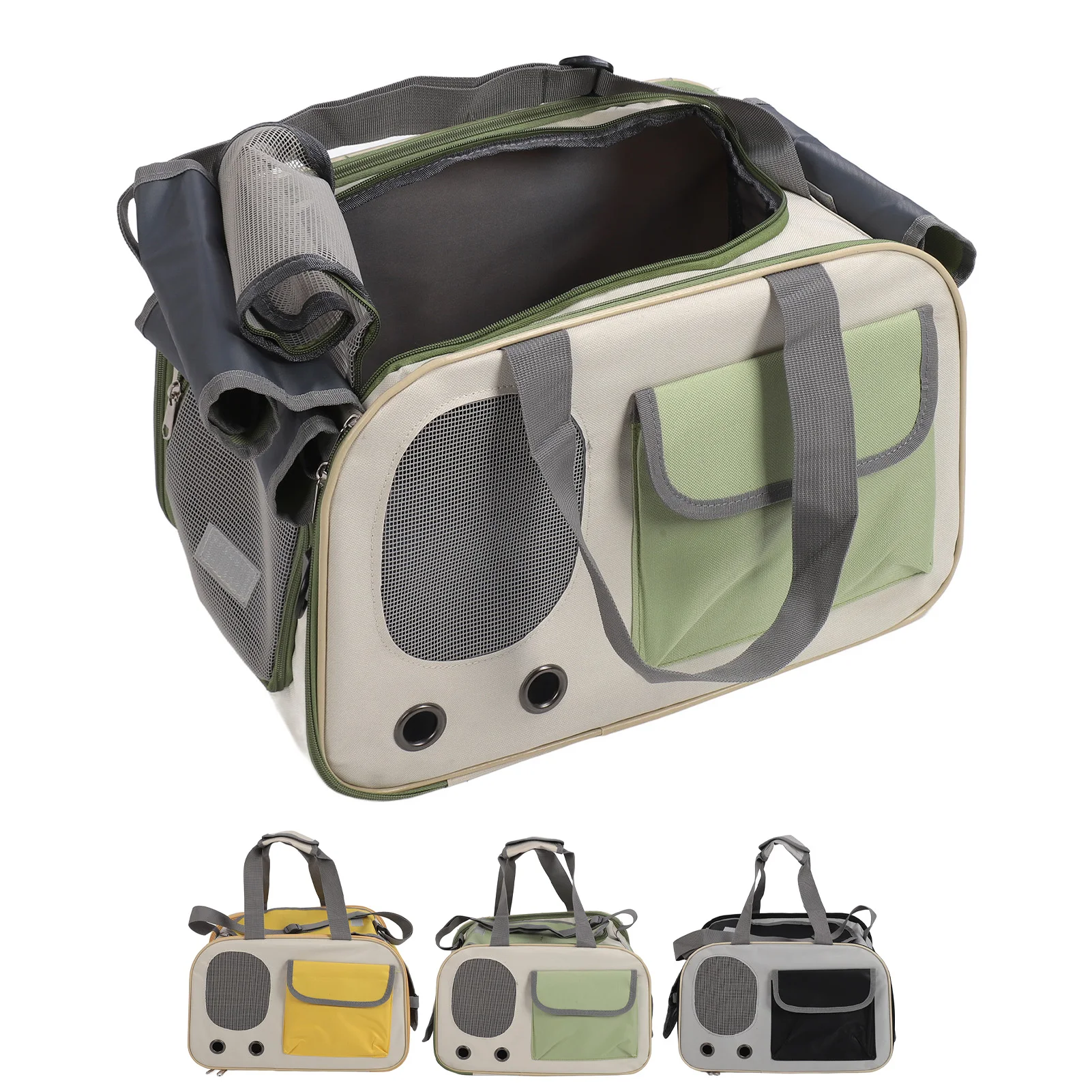 Pet Carrier Bag Breathable Foldable Oxford Cloth Steel Wire Frame Cat ...
