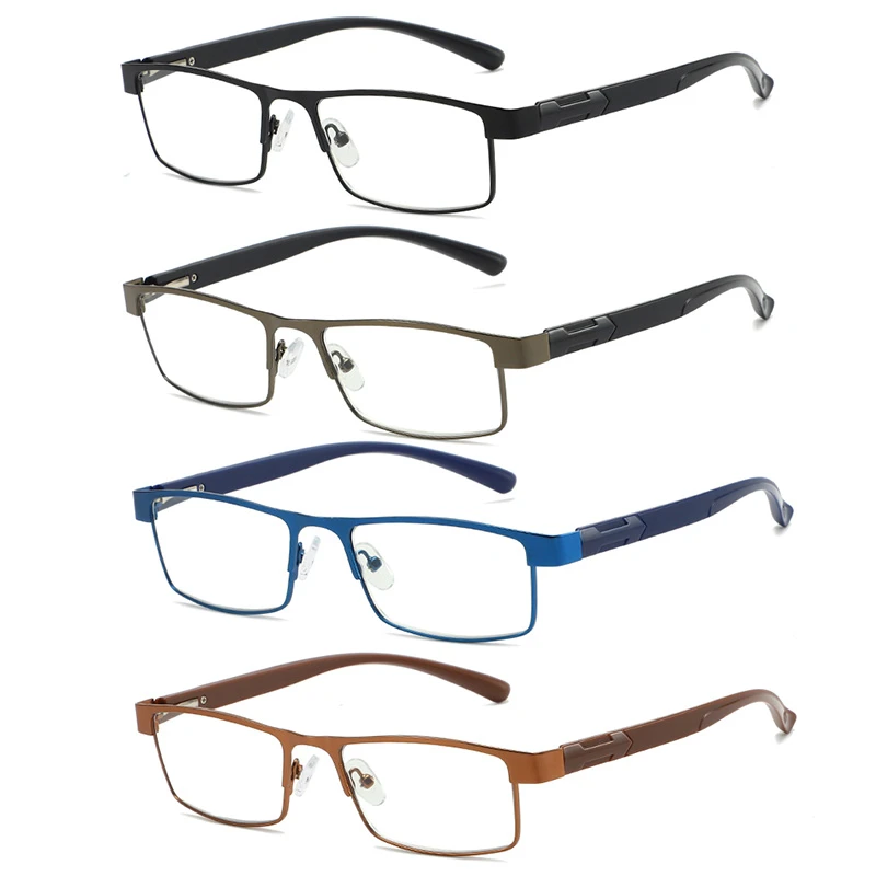 RBENN 4 Pack Blue Light Blocking Reading Glasses Men Metal Frame ...