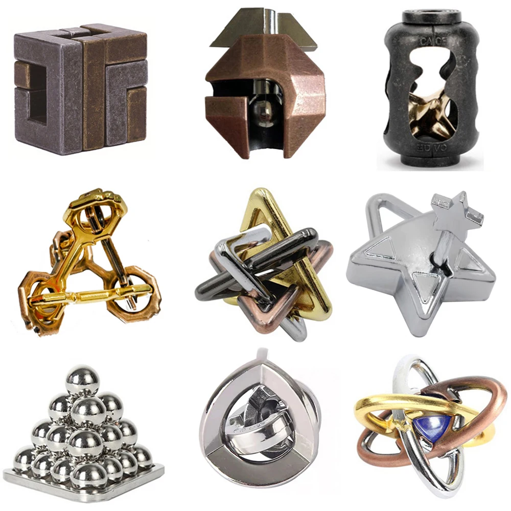 Classic-IQ-Metal-Brain-Teaser-Magic-Baffling-Puzzles-Game-Diecast ...