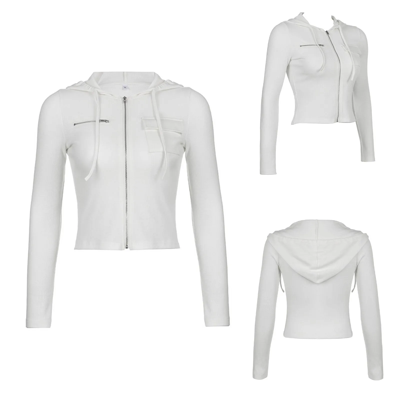 Womens-Cropped-Zip-Up-Hoodie-Clothing-Fall-Long-Sleeve-Cotton-Hoodie ...