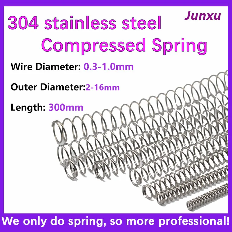 304-Stainless-Steel-Length-300mm-1pcs-Compression-Spring-Wire-Diameter ...