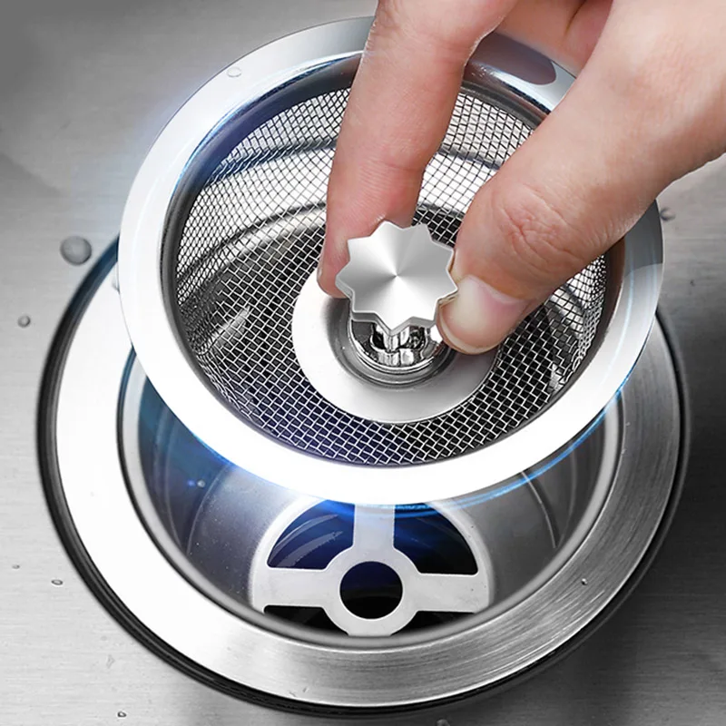 Stainless-Steel-Kitchen-Sink-Filter-Anti-blocking-Sink-Sewer-Strainers ...