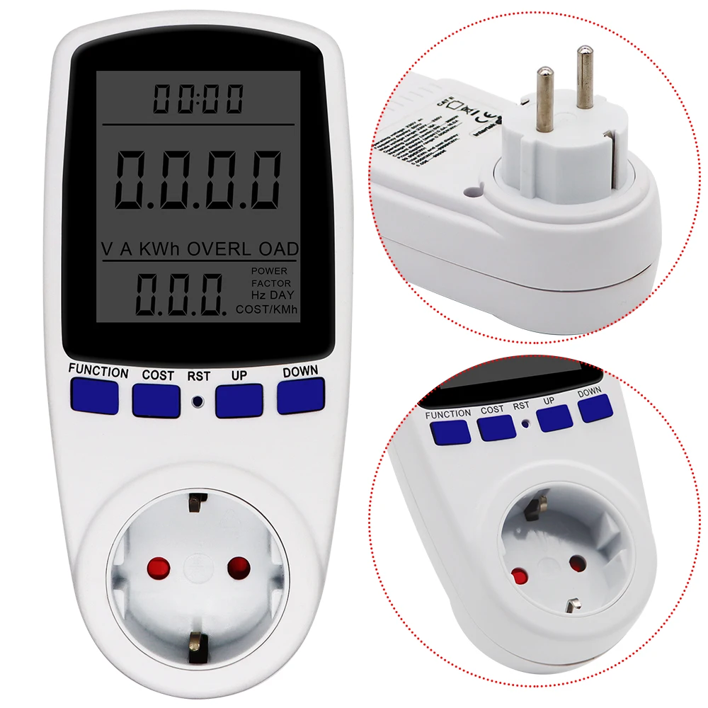 7-Display-Models-Digital-LCD-Power-Meter-Wattmeter-Socket-Wattage-Kwh ...