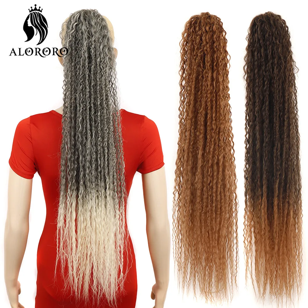 Alororo-30Inch-Synthetic-Hair-Fiber-Long-Wavy-Hair-Ponytail-Extensions ...
