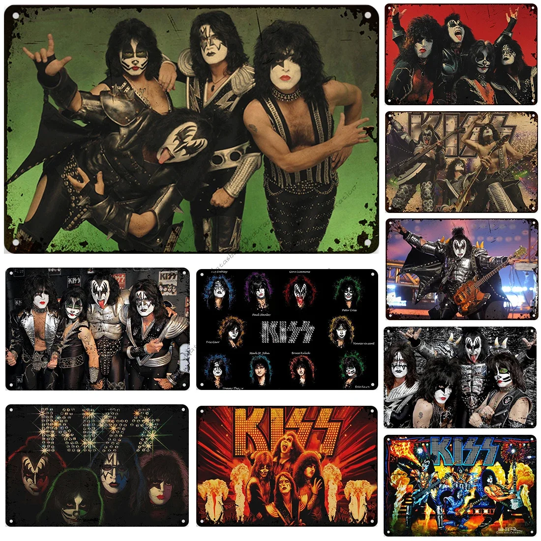 Kiss-Band-Metal-Decorative-Plate-Singer-Band-Metal-Tin-Sign-Rusty ...