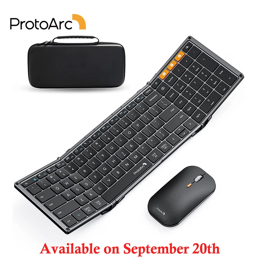 ProtoArc XKM01 Tri-Fold Bluetooth Wireless Keyboard and Mouse Combo ...