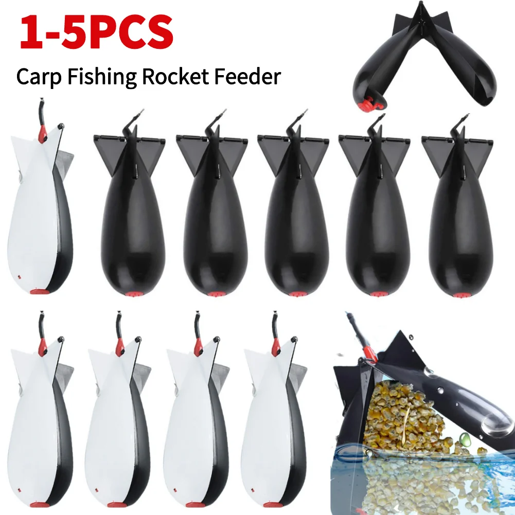 1-5PCS-Carp-Fishing-Rocket-Feeder-Spod-Bomb-Float-Lure-Bait-Holder ...