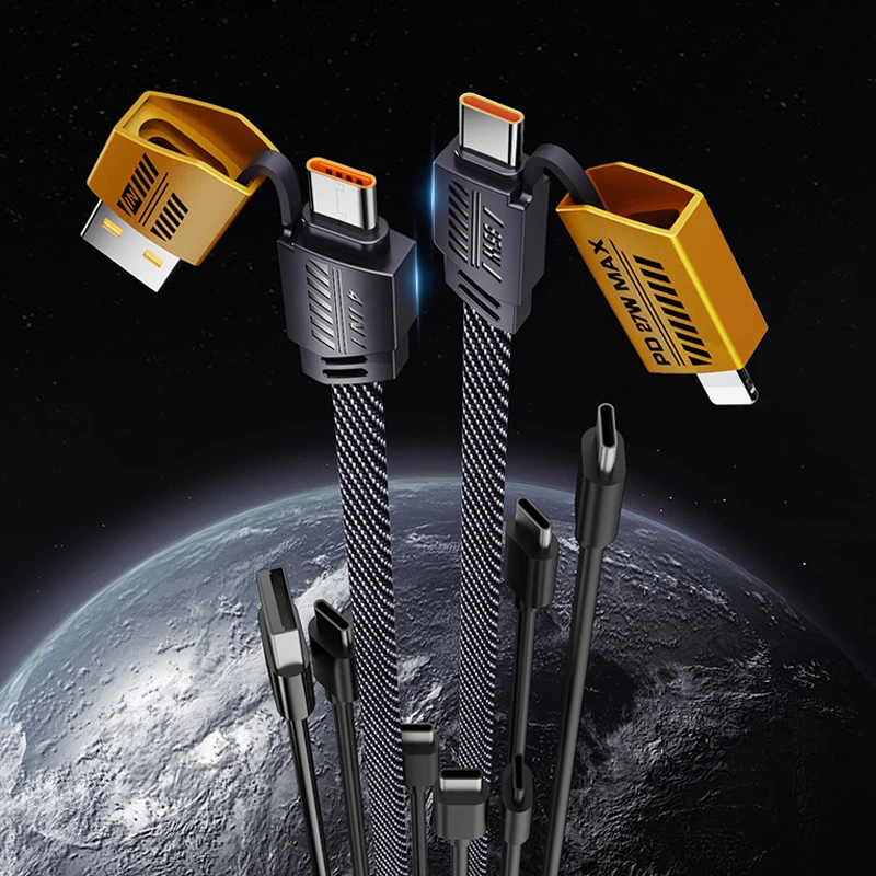 Zinc-alloy-mecha-four-in-one-fast-charging-line-PD27W-fast-charging-65W ...