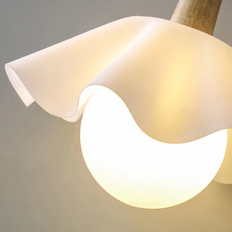 PVC-Plastic-Lamp-Cover-Lampshade-White-Petal-Lampshade-Wave-Hanging ...