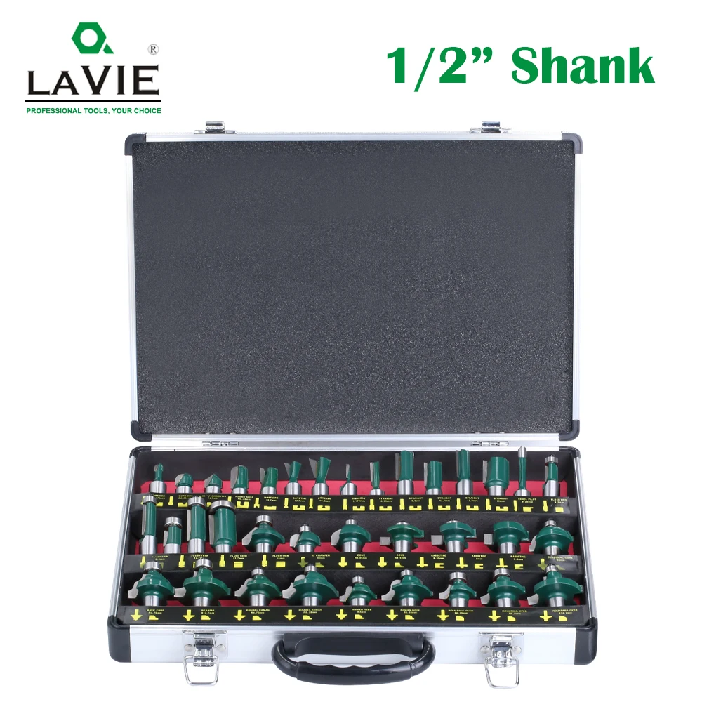 LAVIE-35PCS-1-2-Inch-Shank-Woodworking-Router-Bit-set-Milling-Cutter ...