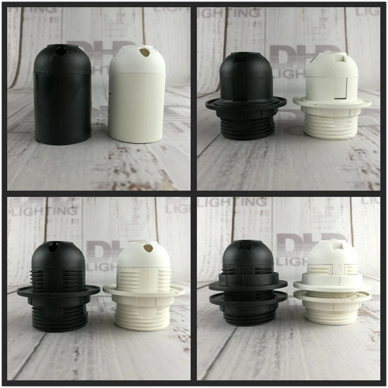 plastic lamp sockets white or black base E27 fitting phenolic ...