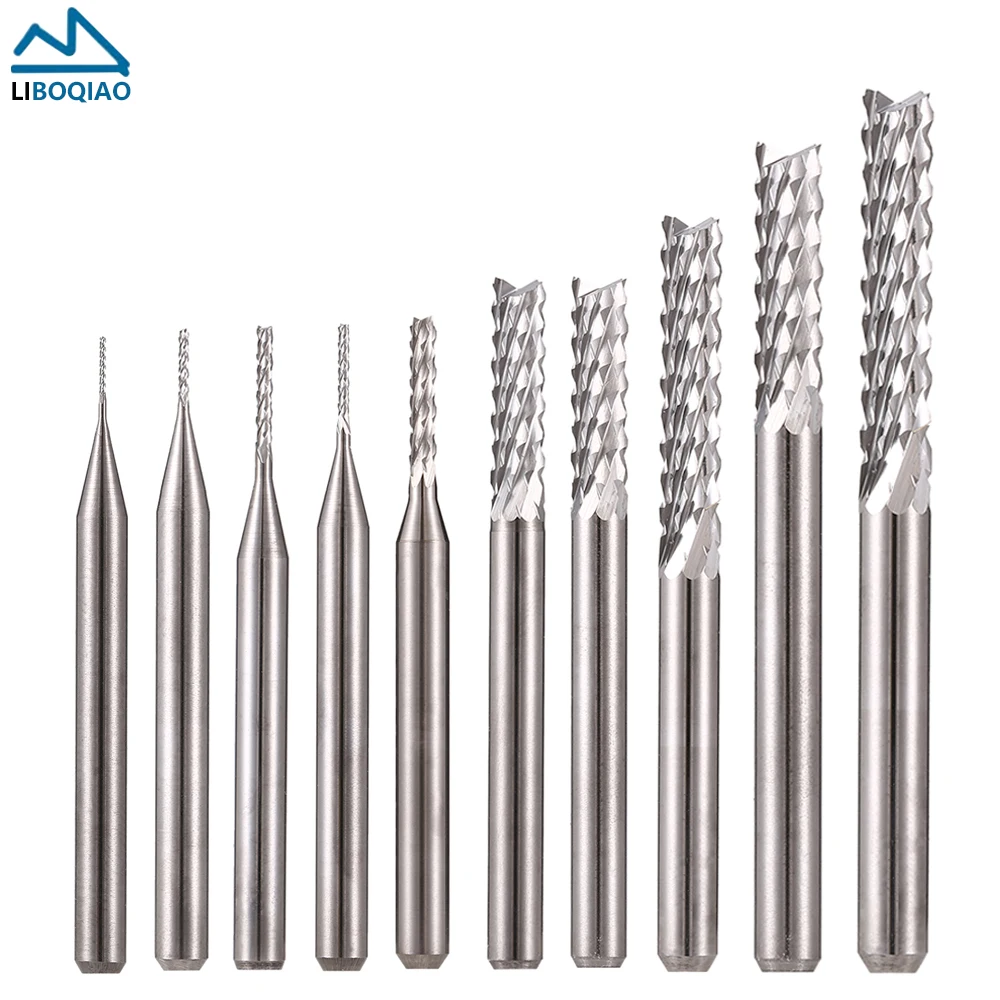 10Pcs-3-175mm-4mm-6mm-8mm-PCB-Corn-Teeth-Milling-Cutter-CNC-Router-Bits ...