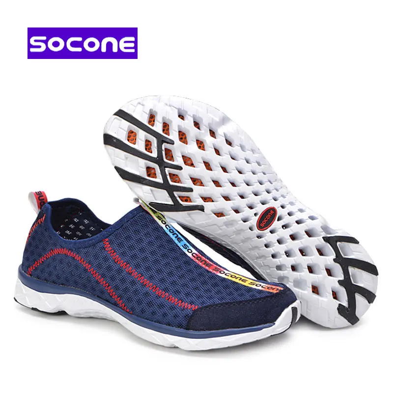 Socone Men Aqua Shoes Outdoor Breathable Beach Shoes Lightweight Quick ...