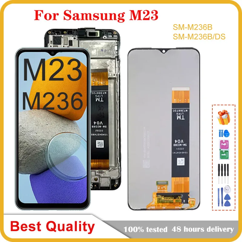 삼성 갤럭시 M23 LCD 디스플레이 터치 스크린 패널 디지타이저, 삼성 M236 M23 LCD SM-M236B, SM-M236B DS, 6.6 인치 오리지널