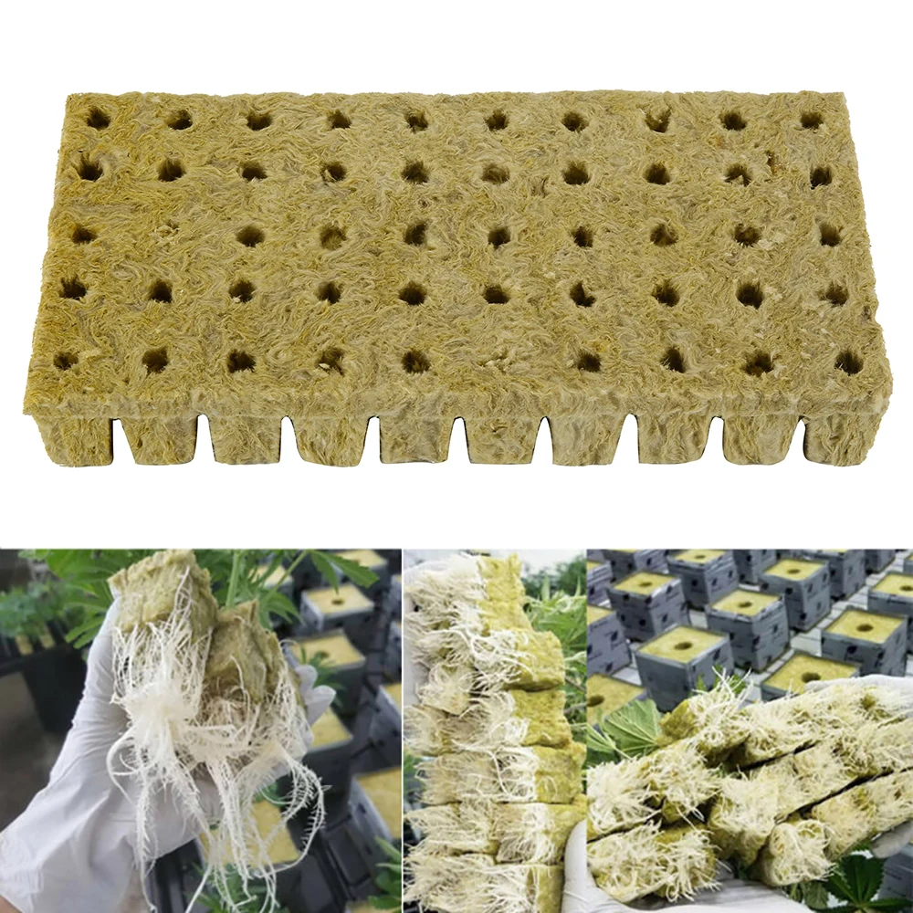 50pcs-25x25x40mm-Rock-Wool-Grow-Cubes-Stonewool-Hydroponic-Grow-Media ...