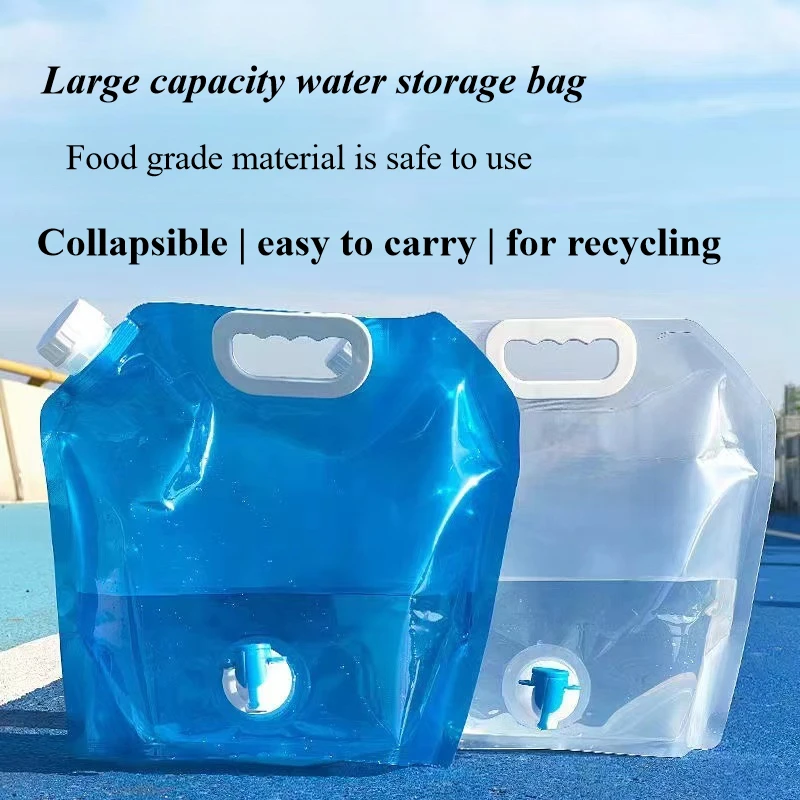 5/10L Camping Water Bag Portable Folding Water Bucket Large Water ...