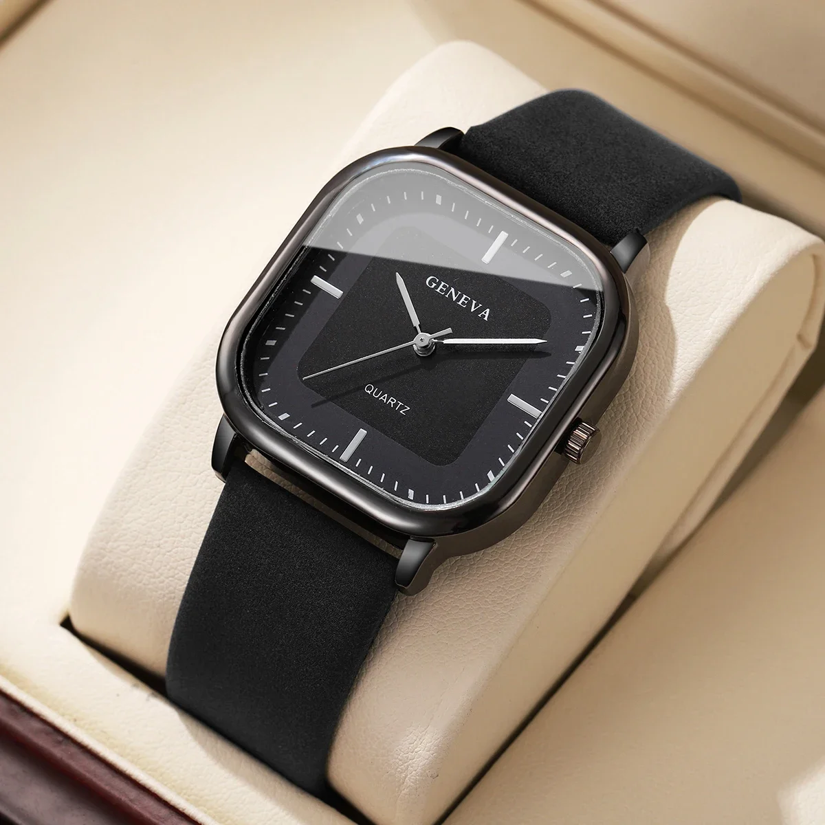 Fashion Square Dial Men's Watches Minimalist Luxury Quartz Wristwatche ...