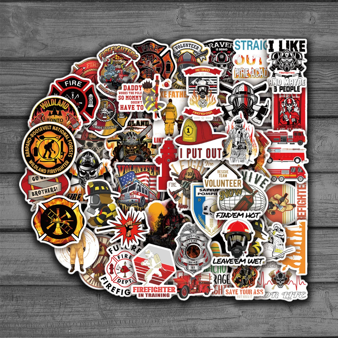 50pcs Fire Hero Firefighter Style Cartoon Stickers Brave Fireman Fire ...